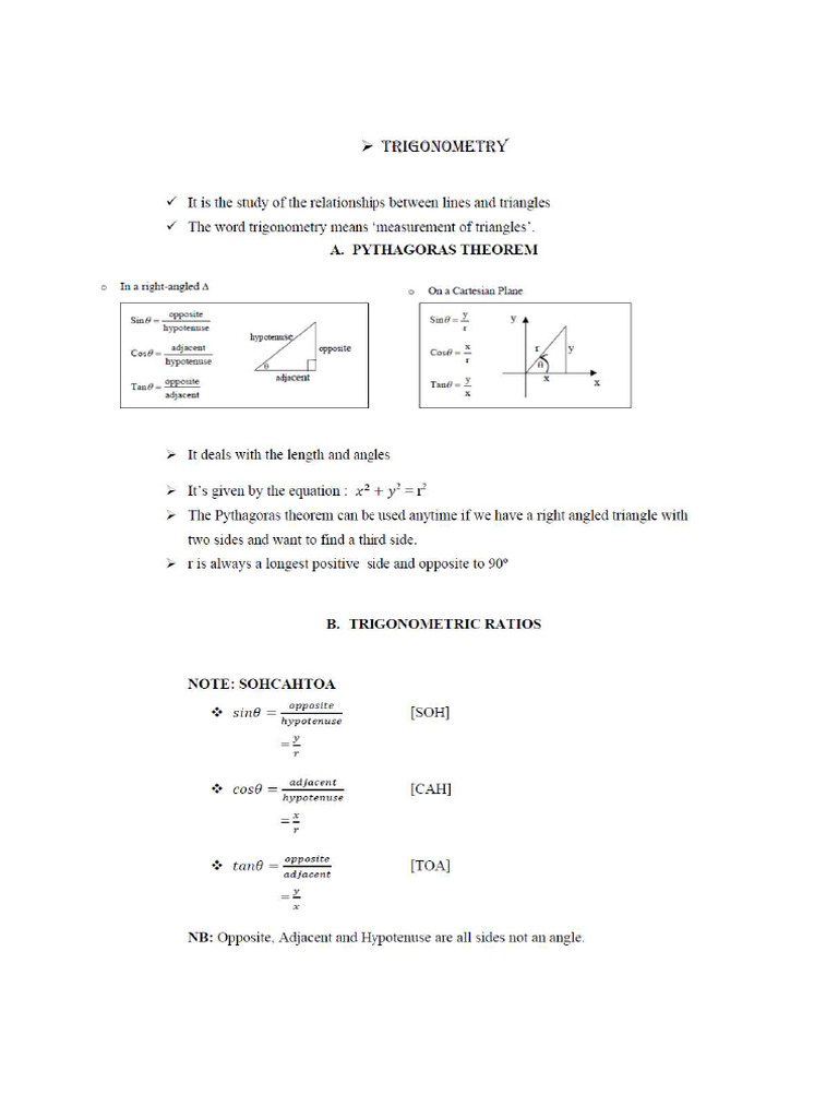 Grade 12 - Trig Notes | PDF