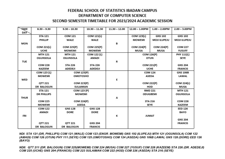 CSC Time Table 3 | PDF