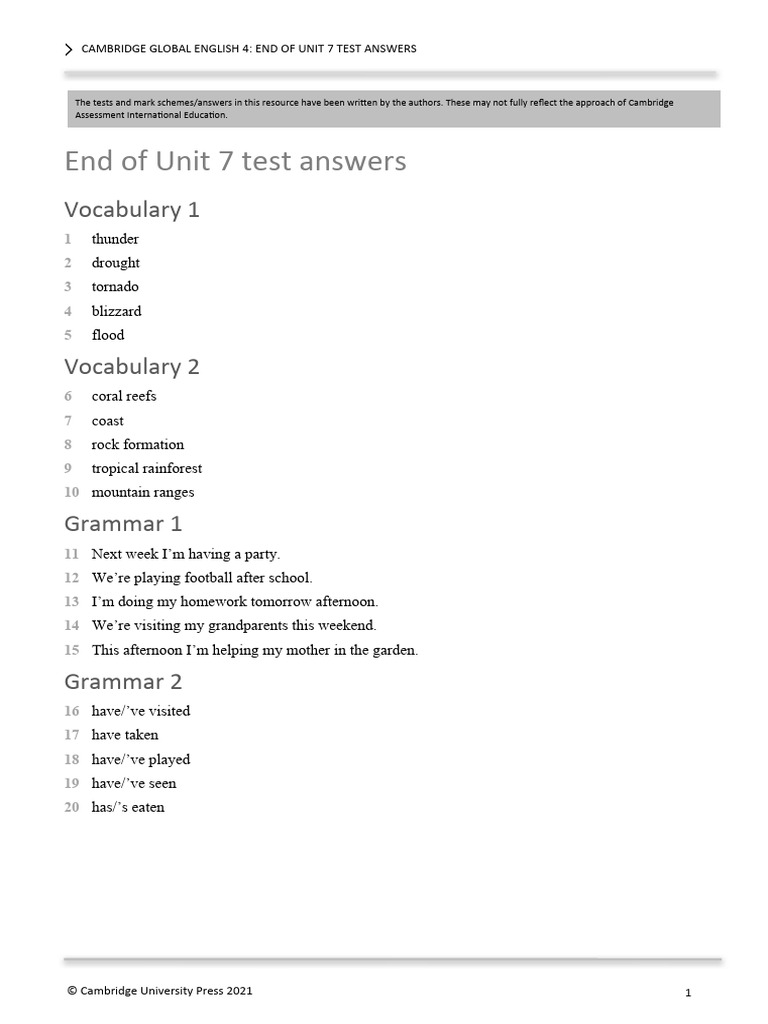 Ge 4 Eou7 Test Answers Pdf Science Mathematics