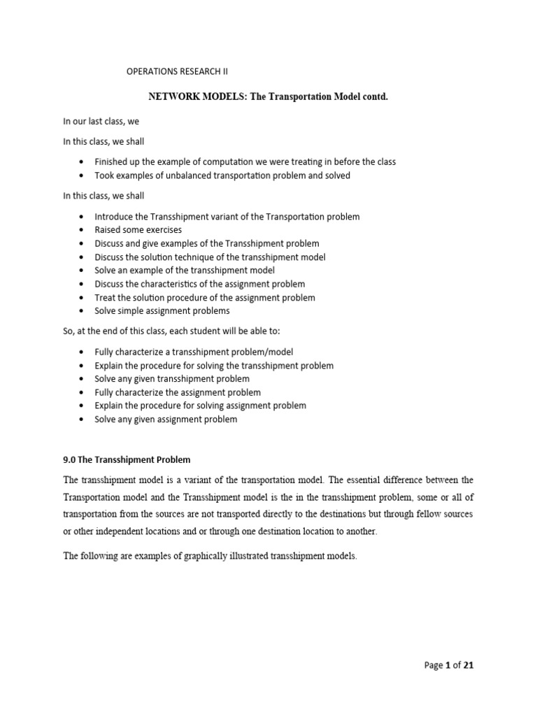 Transshipment Problem | PDF | Algorithms And Data Structures | Algorithms