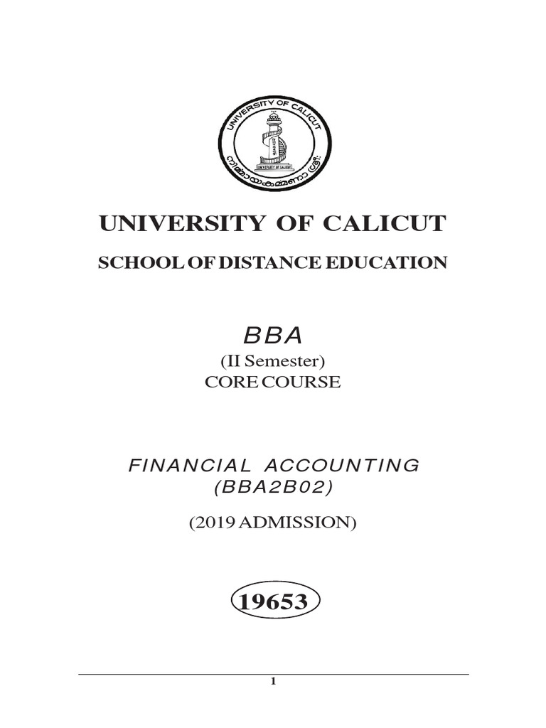 SLM-II Sem-Financial Accounting (BBA2B02) - (19653) | PDF | Debits And ...