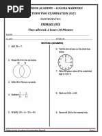 Primary Seven Pre-Ple Set I Examination 2023 Mathematics | PDF ...