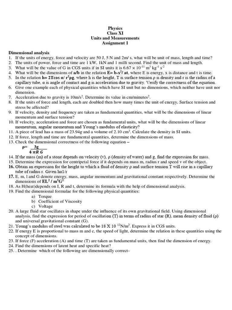 Class XI Physics Assignment | PDF | Force | Momentum
