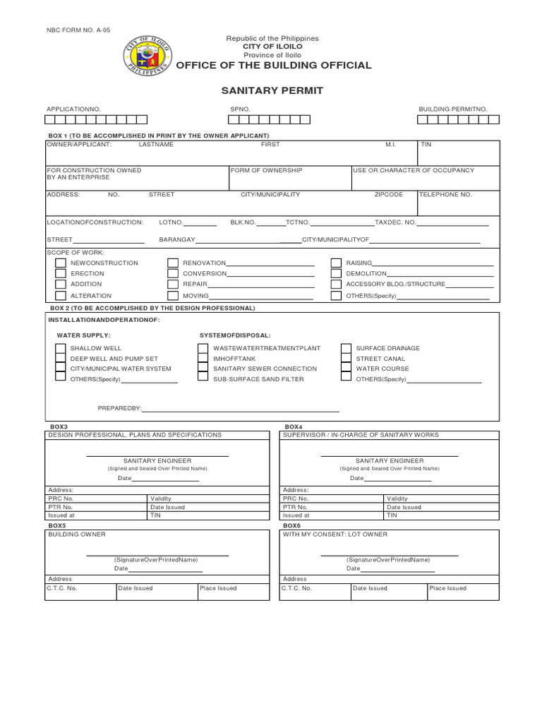 Sanitary Permit | PDF