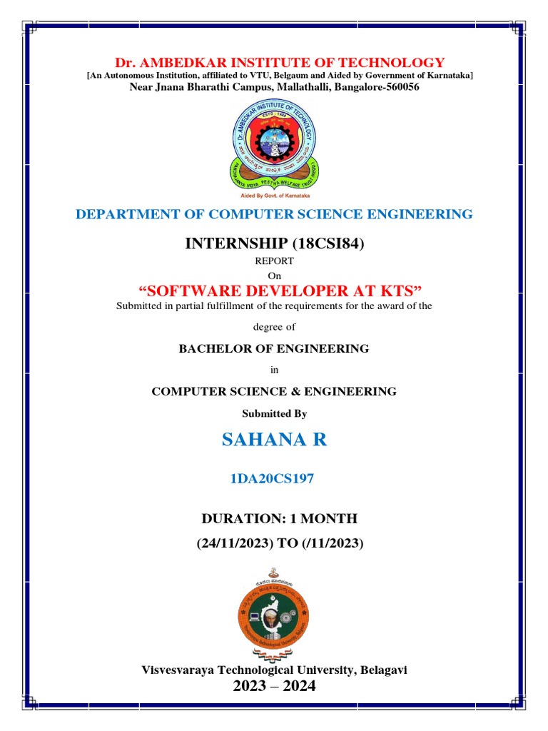 Internhsip Report Sahana | PDF | Java Script | Html