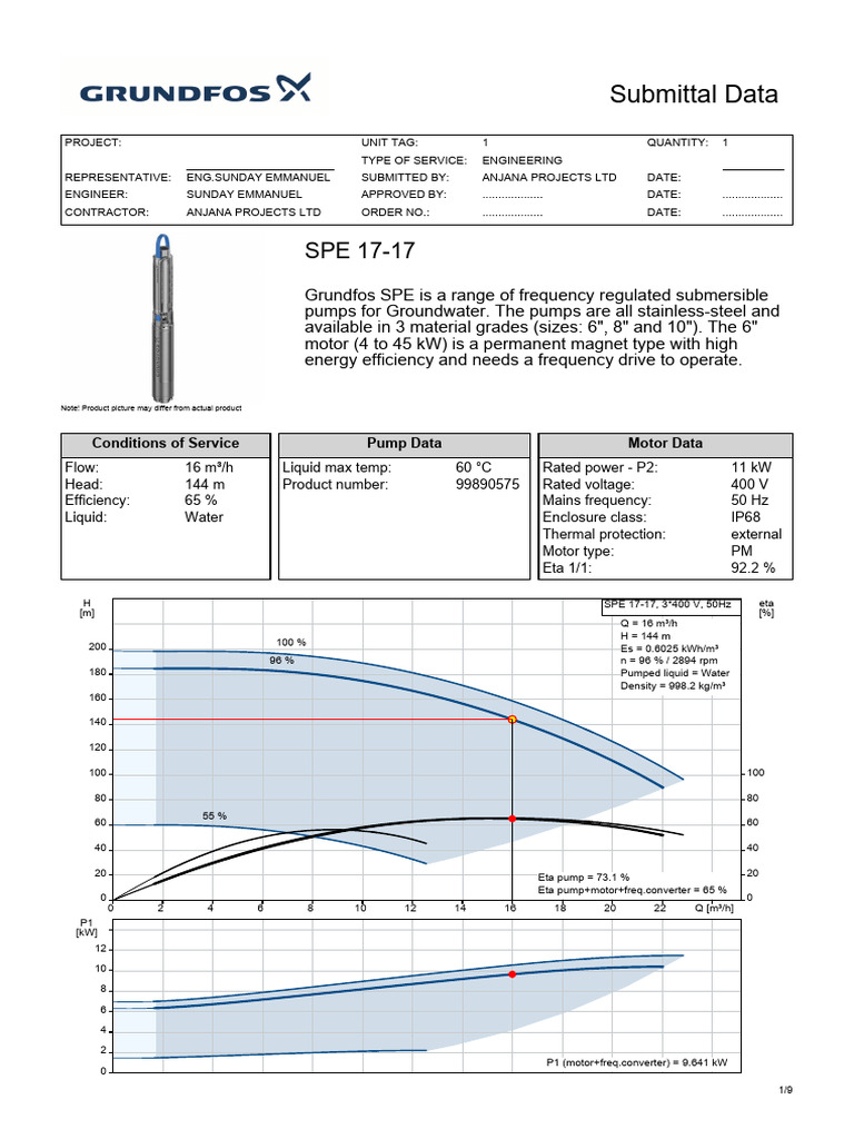 GRUNDFOS SP_17-17 | PDF | Pump | Mains Electricity