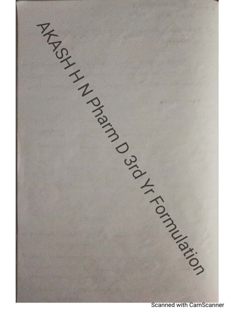 Formulation Pharm D 3rd Yr | PDF