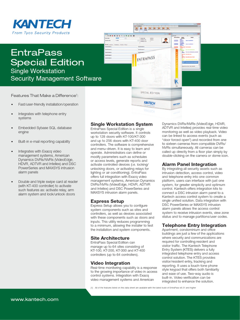 Entrapass Special Edition | PDF | Microsoft Windows | Security Alarm