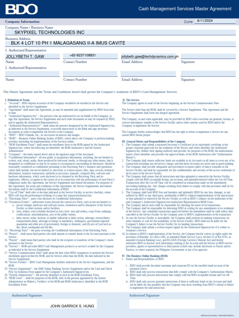 2024 New CMS Master Agreement | PDF | Debits And Credits | Banks