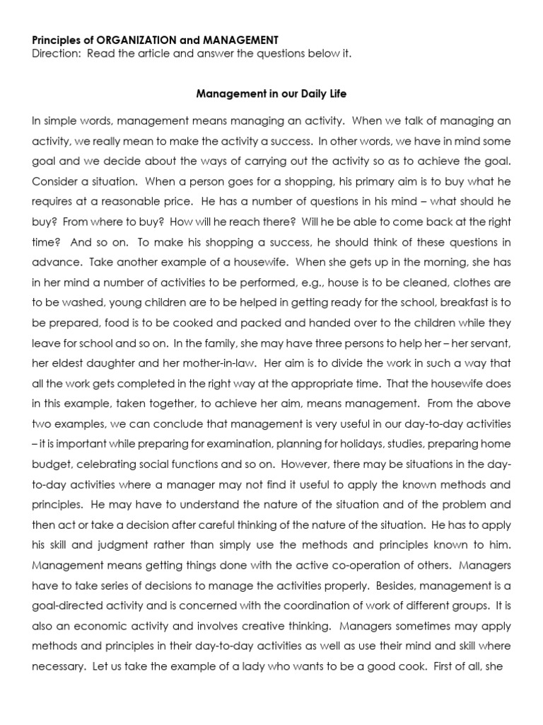 ARTICLE-MANAGEMENT-IN-OUR-DAILY-LIFE | PDF | Thought | Knowledge