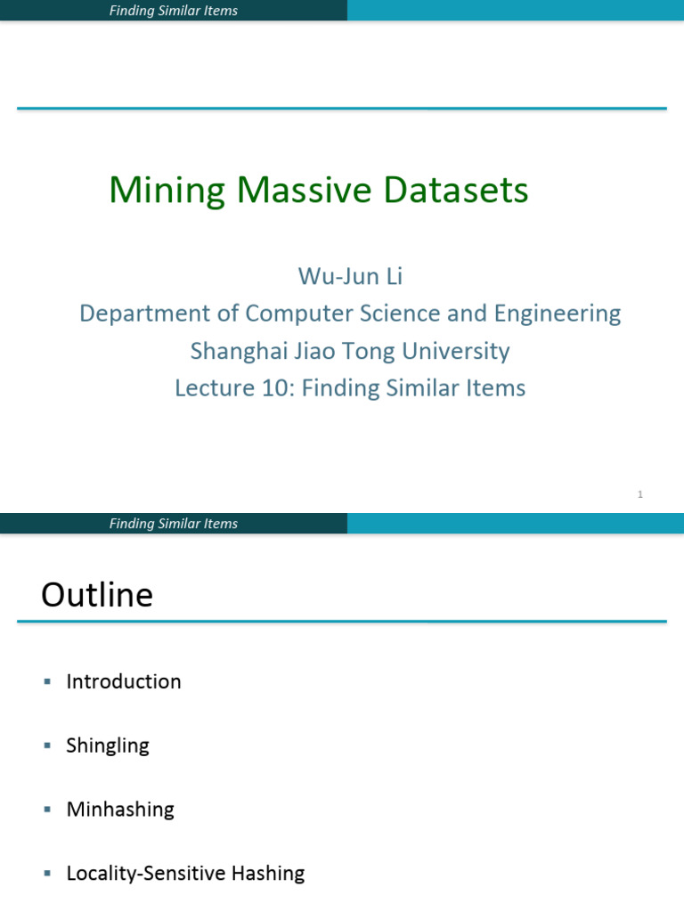 Mining Massive Datasets Pdf Algorithms And Data Structures Algorithms 9684