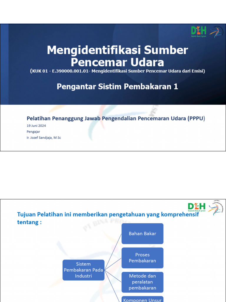 KUK 01. E.390000.001.01 - Pengantar Sistim Pembakaran Di Industri-1 BPII DLH | PDF