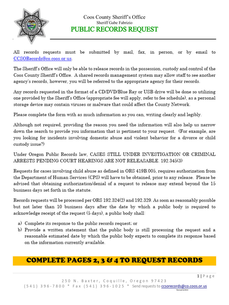 000-2022 Web Public Records Request Master-Fee 2 Fillable | PDF ...