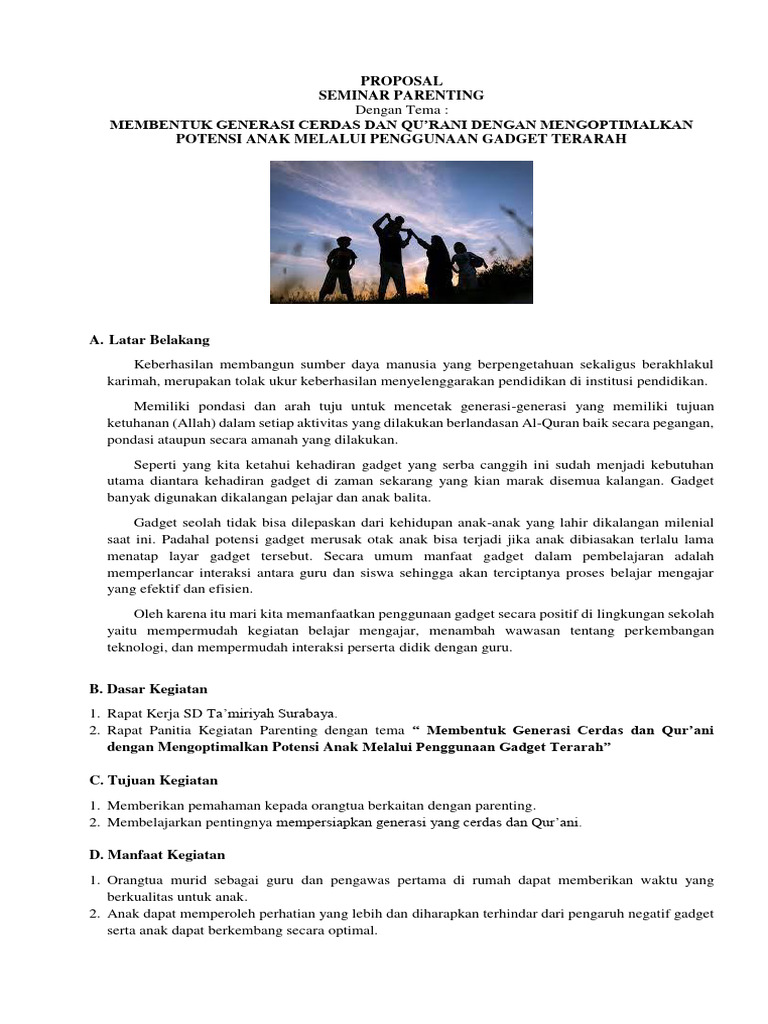 PROPOSAL PARENTING Tanda TG | PDF
