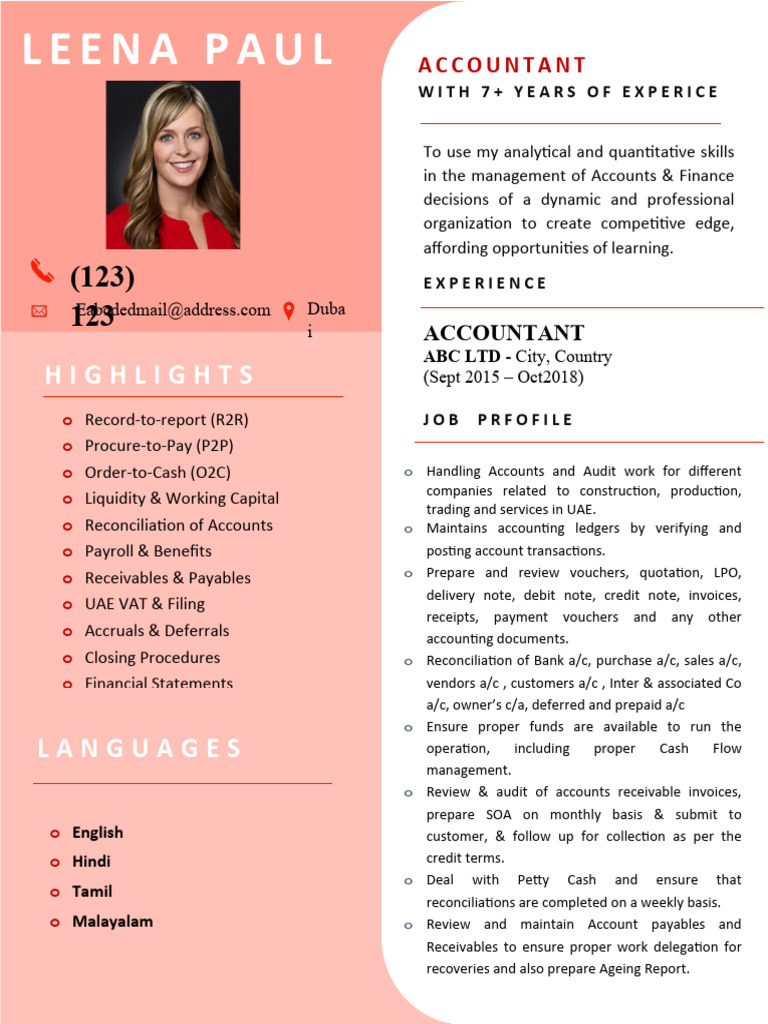 2.model CV 2 | PDF | Financial Services | Accounting