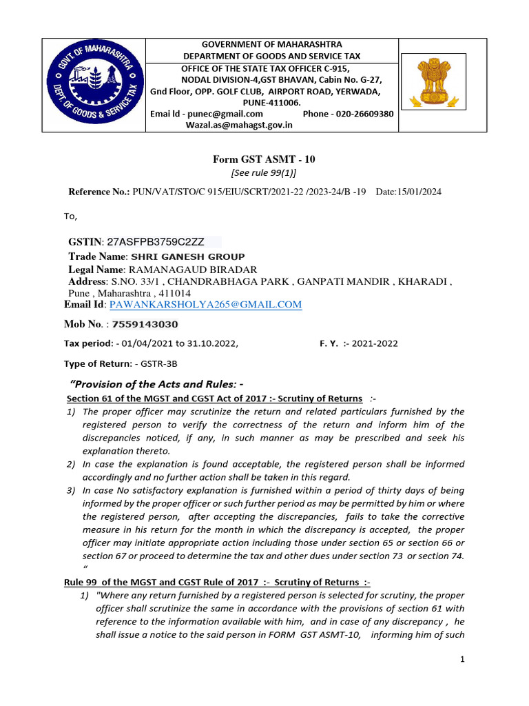 Asmt 10 Shri Ganesh Group | PDF | Taxation | Government