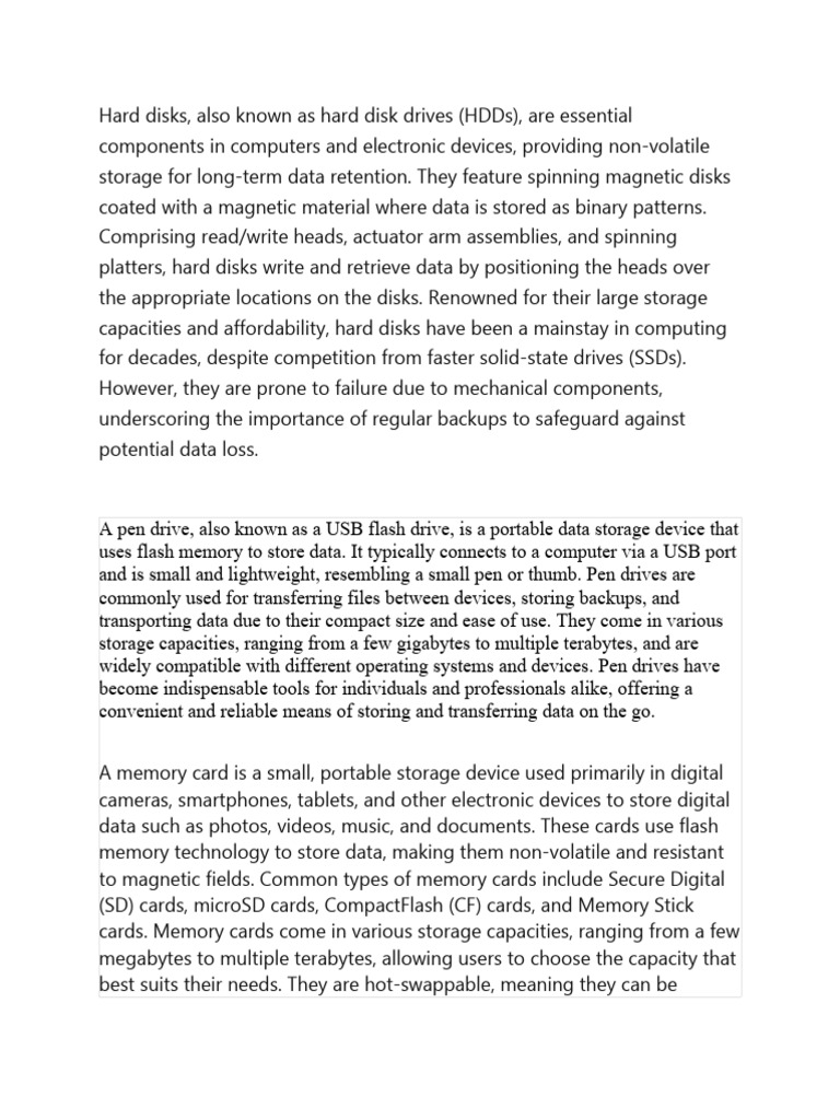 Comp 1 | PDF | Computer Data Storage | Hard Disk Drive