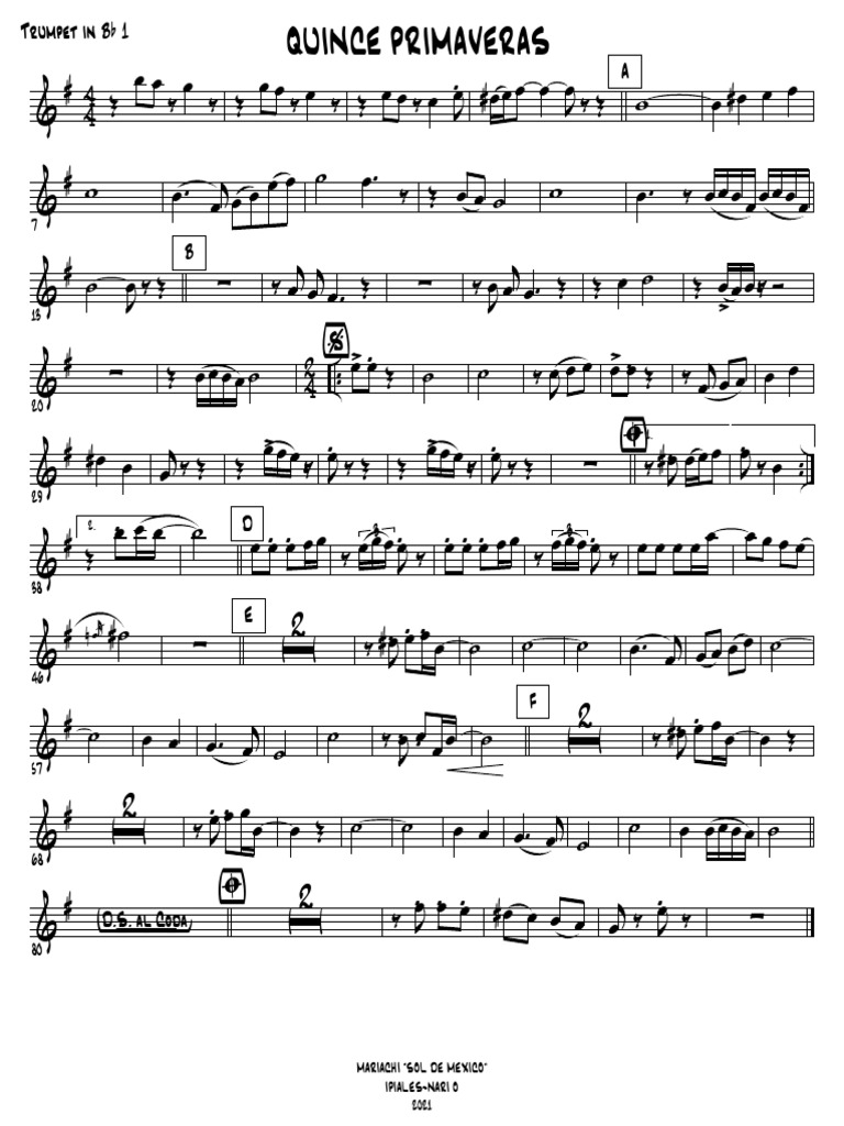 QUINCE PRIMAVERAS 2 - Trumpet in BB 1-1 | PDF
