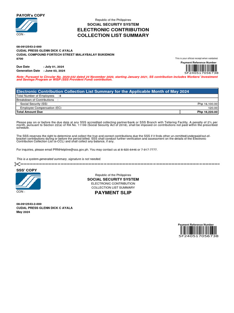 Electronic Contribution Collection List Summary | PDF | Public Finance
