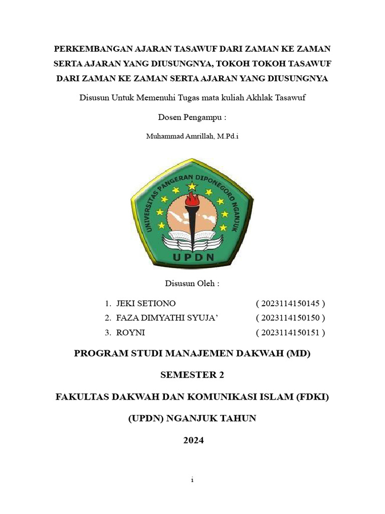 Perkembangan Ajaran Tasawuf Dari Zaman Ke Zaman Serta Ajaran Yang Diusungnya | PDF