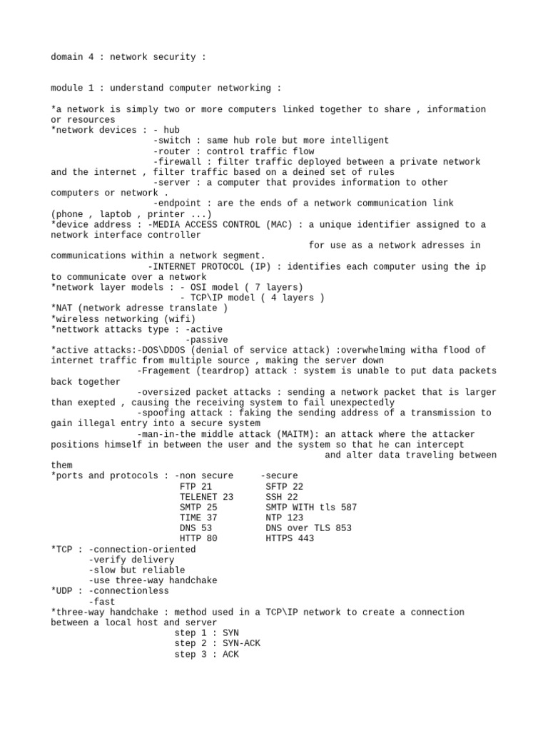 Domain 4 | PDF | Computer Network | Denial Of Service Attack