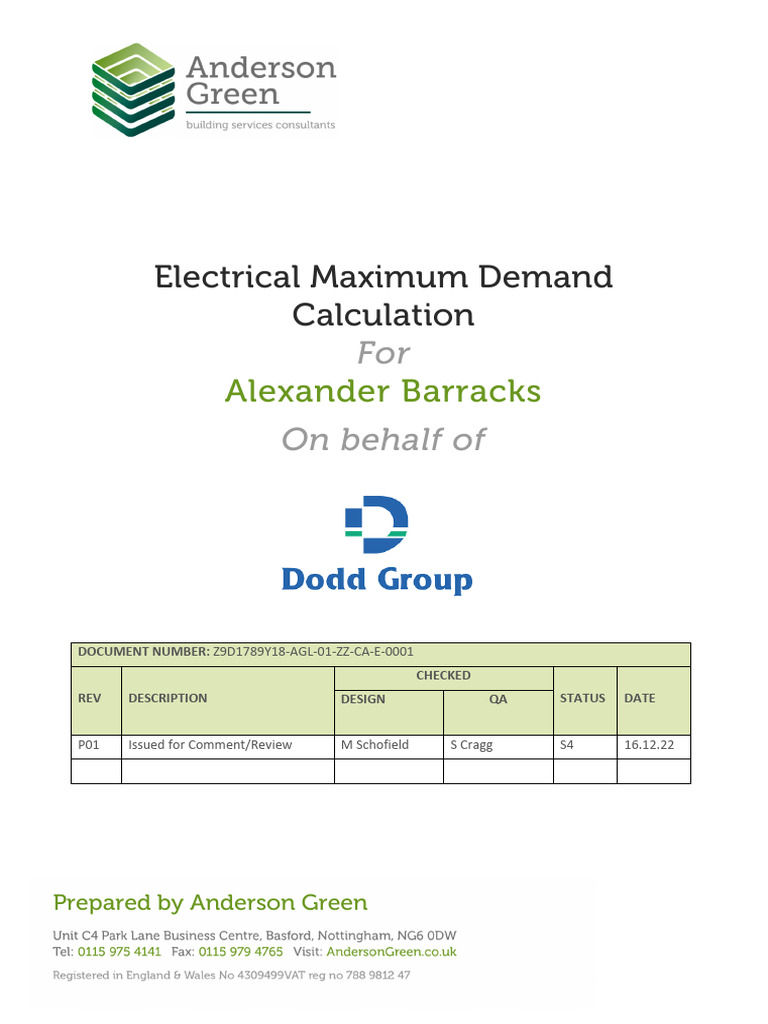 Electrical Maximum Demand Calculation | PDF | Quantity | Power (Physics)