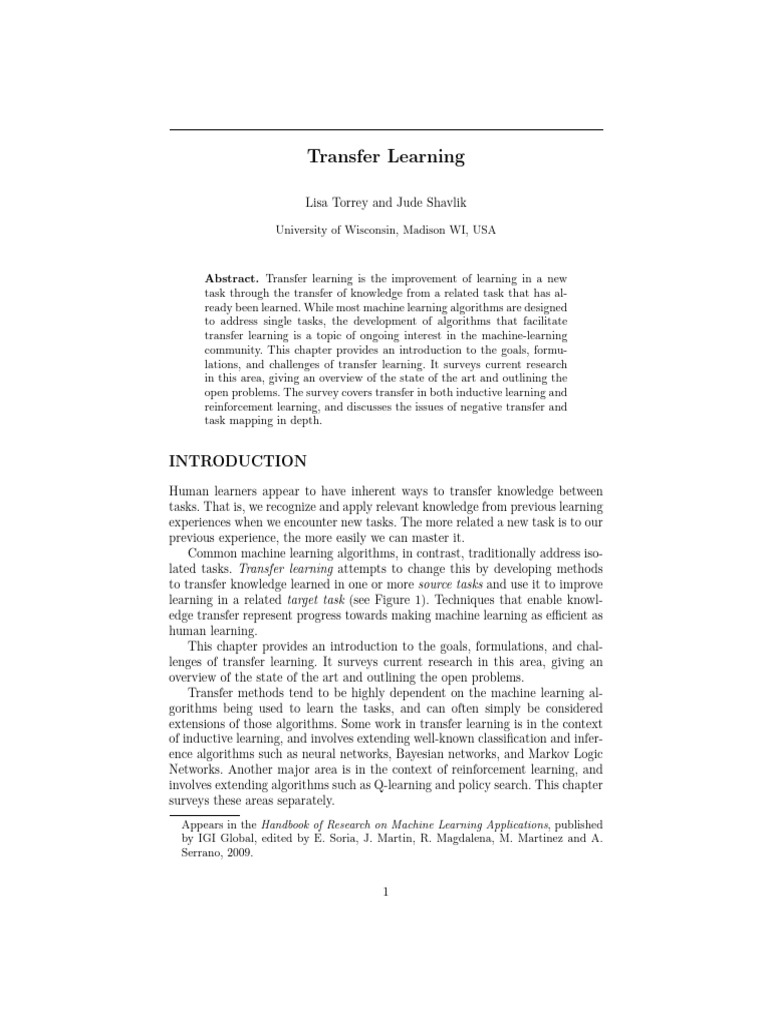 Transfer Learning | PDF | Bayesian Inference | Machine Learning