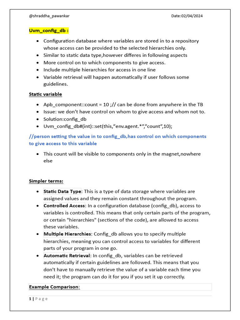 Uvm Config DB | PDF | Variable (Computer Science) | Method (Computer Programming)