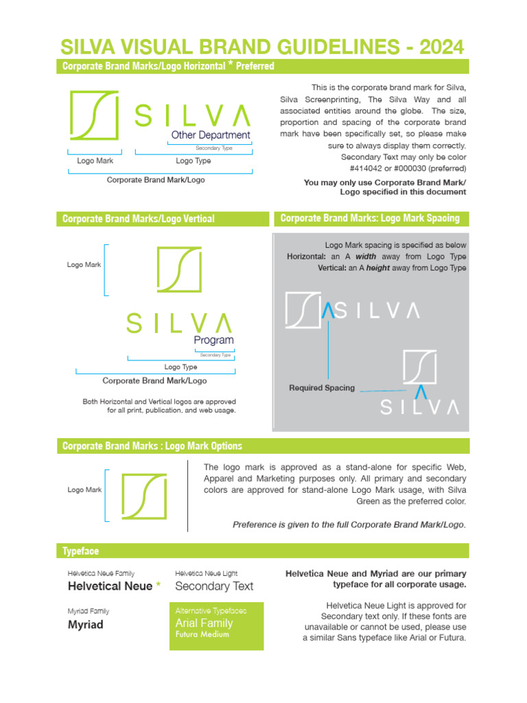 Silva Brand Guidelines 2024 | PDF | Helvetica | Typefaces