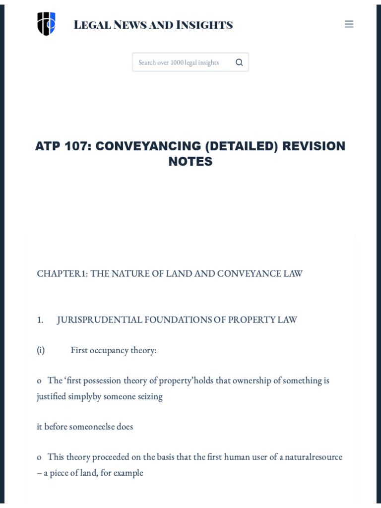 Conveyancing Compressed | PDF | Conveyancing | Law And Economics
