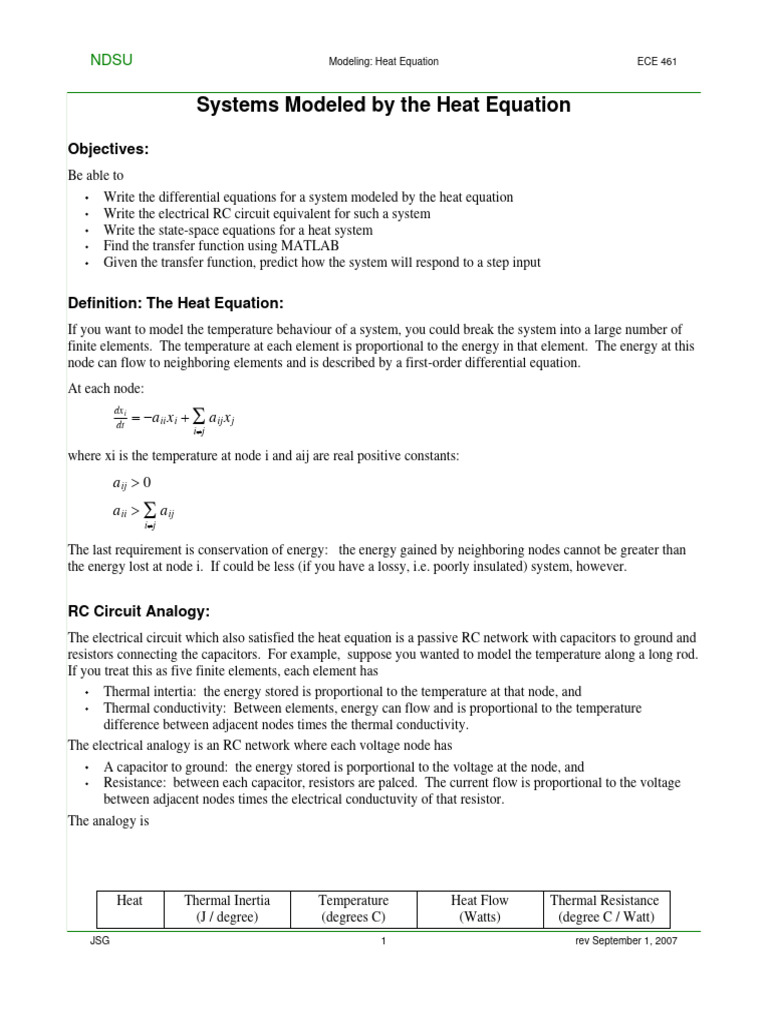 09 Heat Equation | PDF | Electrical Network | Electrical Resistance And Conductance