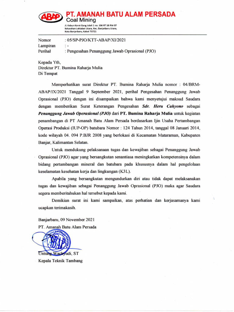 SK Iujp A Pt. BRM Pt. Abap | PDF