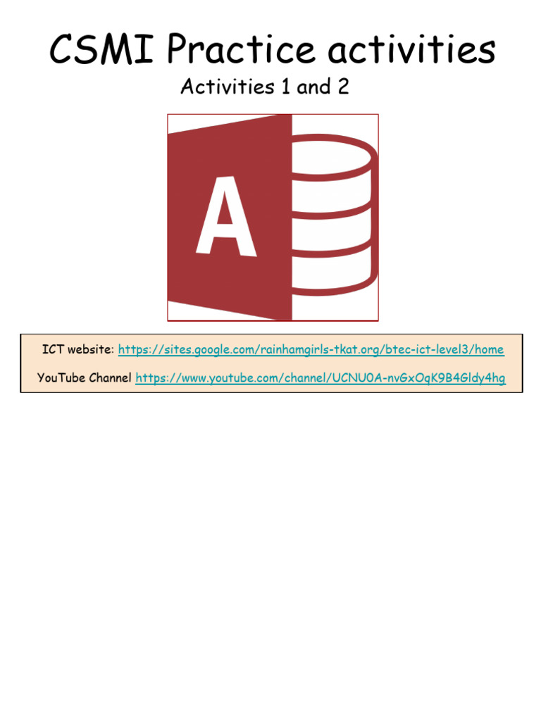 CSMI Practice Activities | PDF