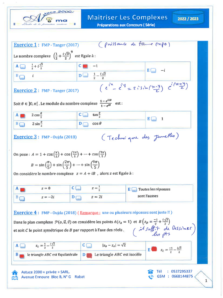 Complexes Corrige | PDF