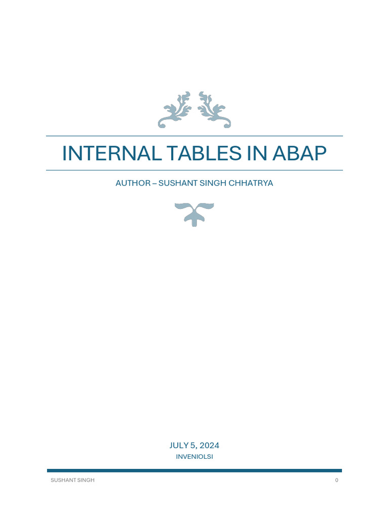 Internal Table Types | PDF