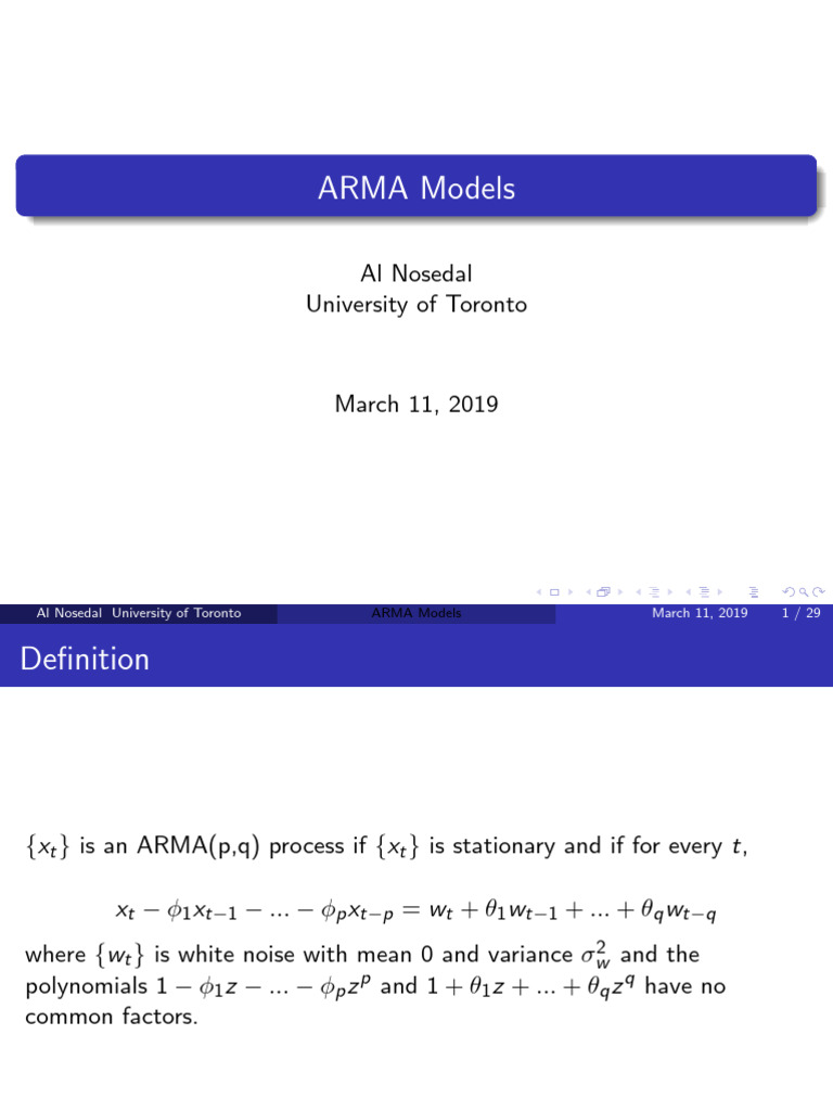 arma-models | PDF | Complex Number | Mathematics
