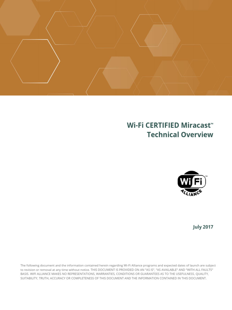 Wi-Fi CERTIFIED Miracast Technical Overview - 20170725 | PDF | Wi Fi ...