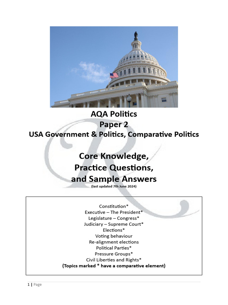 Paper 2 Practice Questions Master | PDF | Argument | American Government