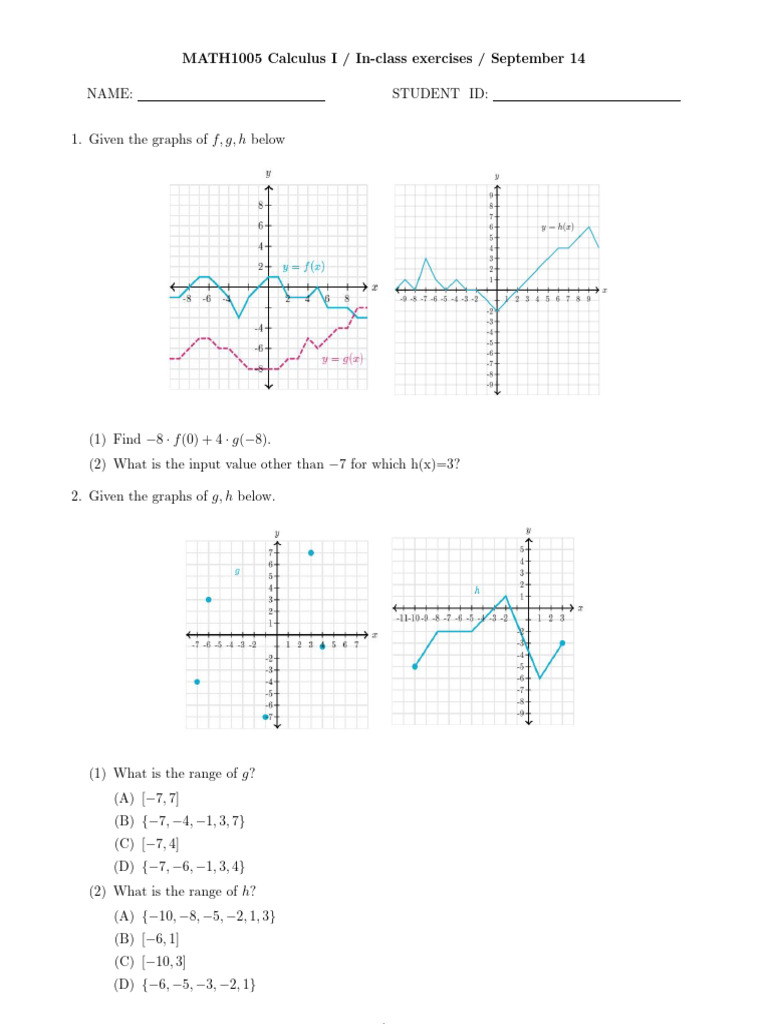 Inclass Exercises 1 | PDF | Function (Mathematics) | Mathematical Objects