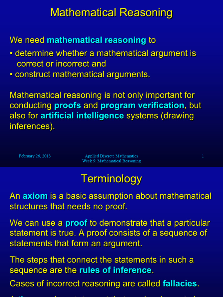 Mathematical reasoning | PDF | Theorem | Mathematical Proof
