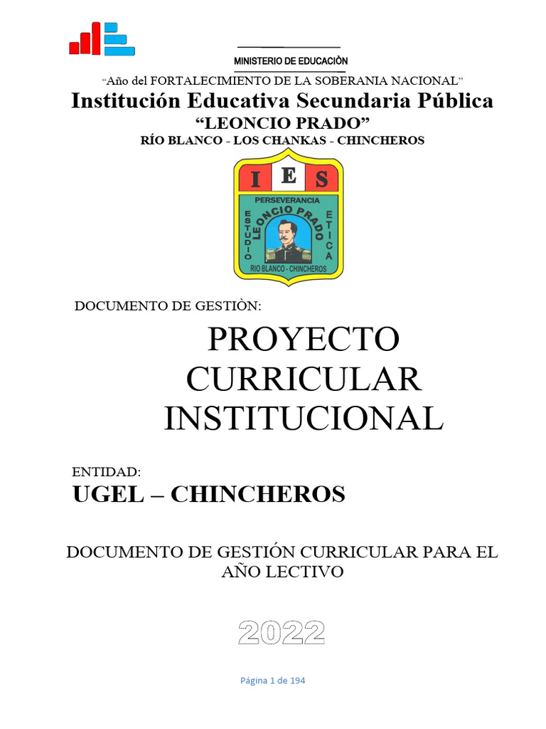 Pci - Leoncio Prado - 2022 | PDF | Plan de estudios | Enseñando