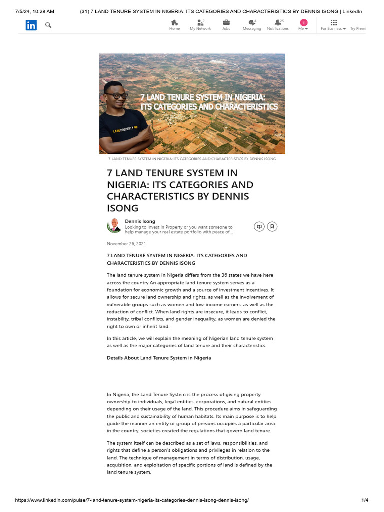 Overview of Nigeria's Land Tenure System | PDF | Leasehold Estate ...