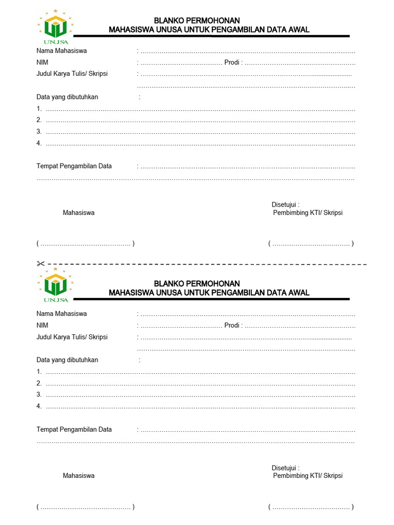 Format Permohonan Data Awal | PDF