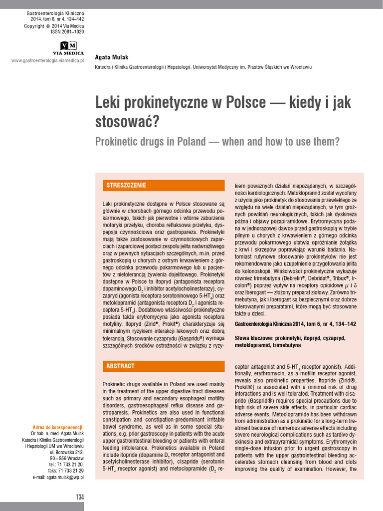 Leki Prokinetyczne | PDF