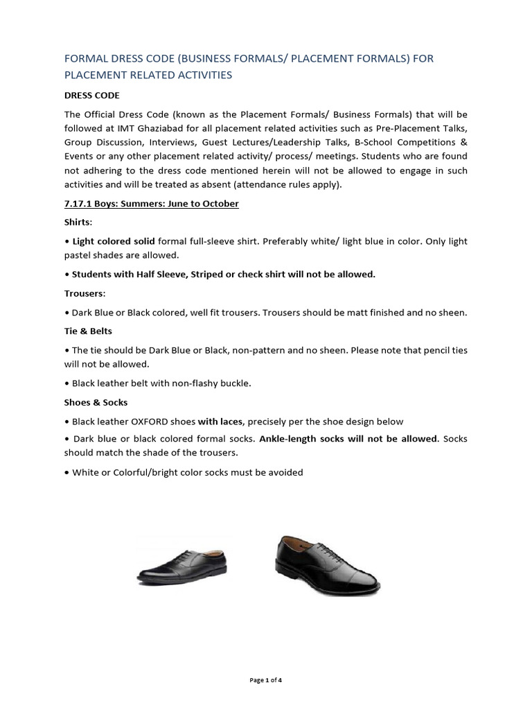 Dress Code | PDF | Human Appearance | Fashion