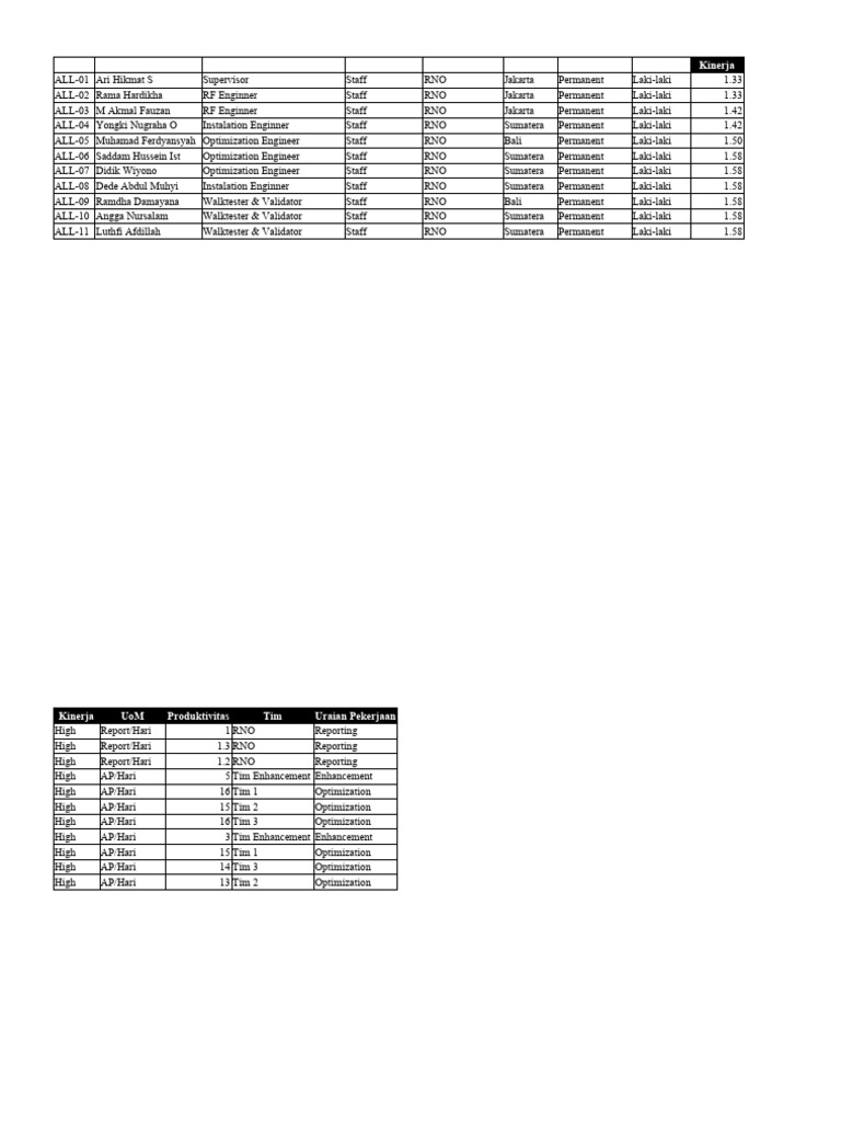 Raw Data Karyawan Dashboard Pdf Microsoft Excel Information
