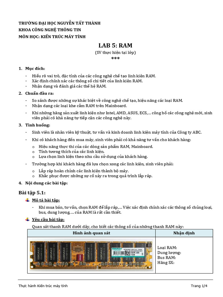 Lab 5b - RAM | PDF