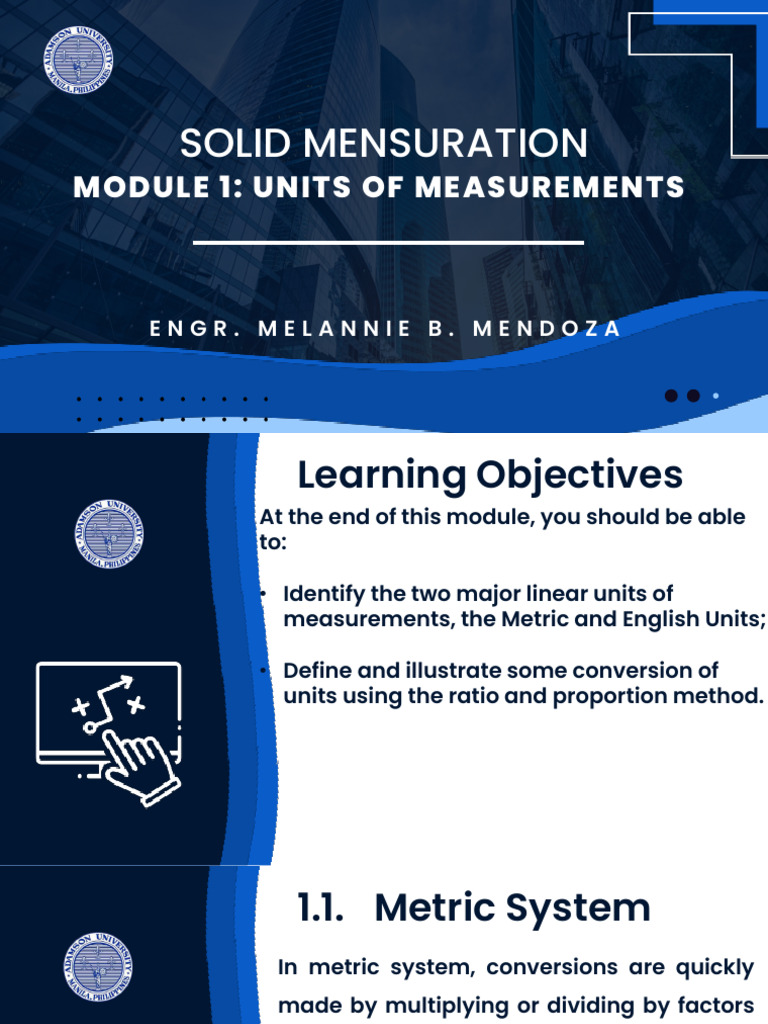 Module 1 Solid Mensuration | PDF | Ounce | International System Of Units