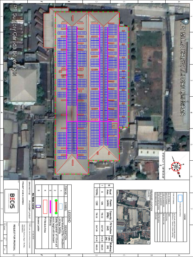 Suntory Bogor - PV Layout 706.32 KWP - Rev01 | PDF | Photovoltaics | Solar Panel