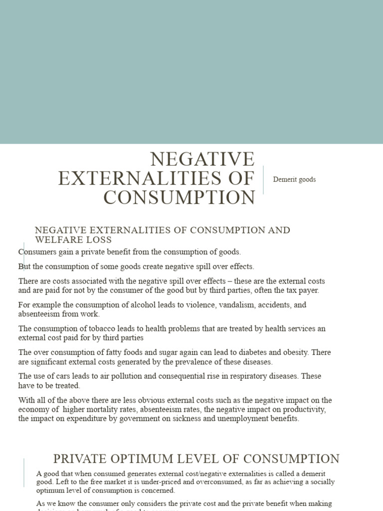 Negative Externalities in Consumption | PDF | Externality | Free Market